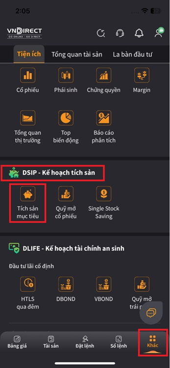 Hướng dẫn tất toán kế hoạch Tích sản mục tiêu trên VNDIRECT DGO App ...