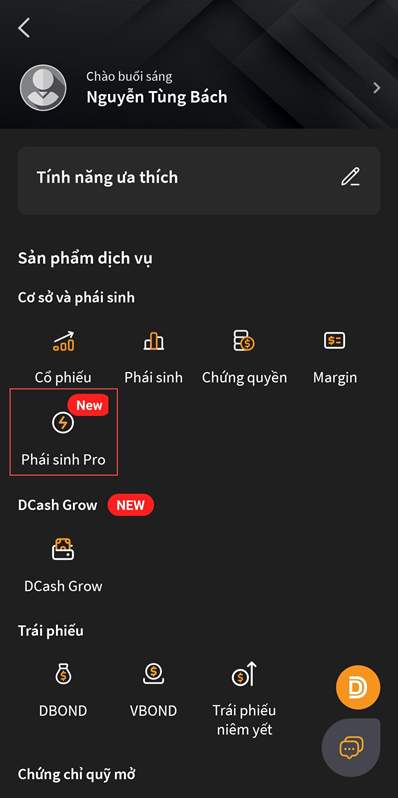 Hướng dẫn sử dụng Phái sinh Pro trên Mobile App – TRUNG TÂM HỖ TRỢ VNDIRECT